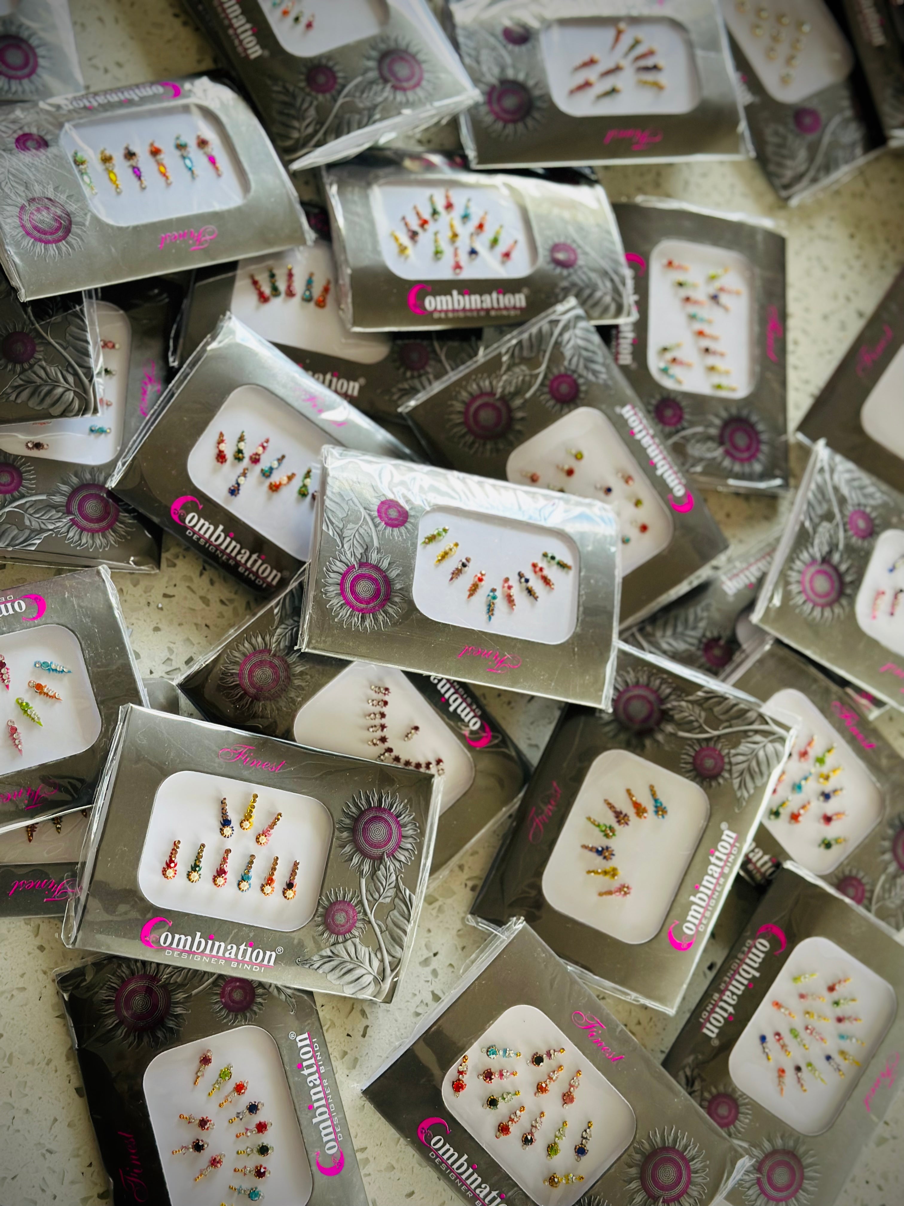 Assorted multi Bindi Cards ( Long shape ) – Timeless desires collection