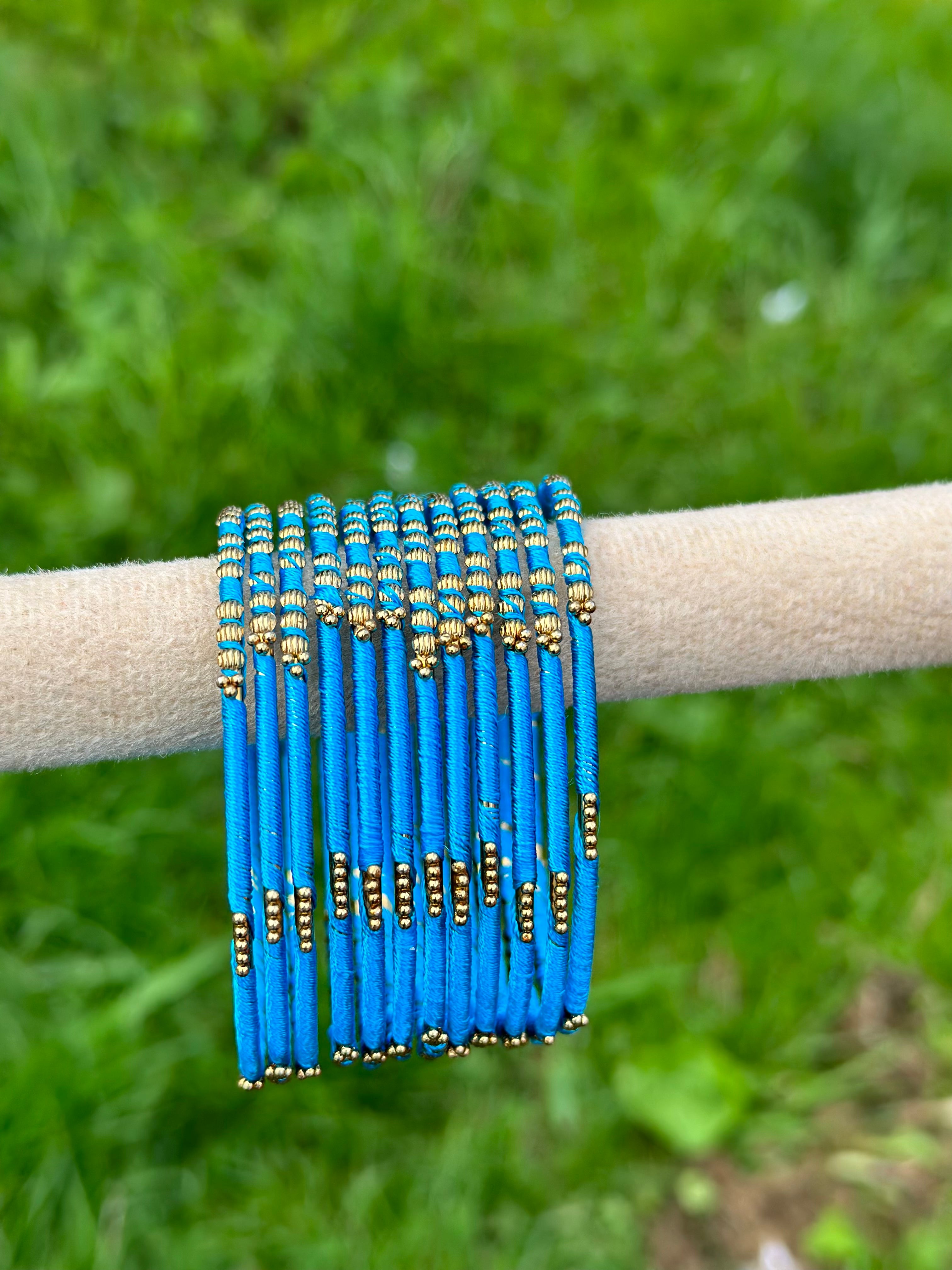 Sky blue thread bangles – Timeless desires collection