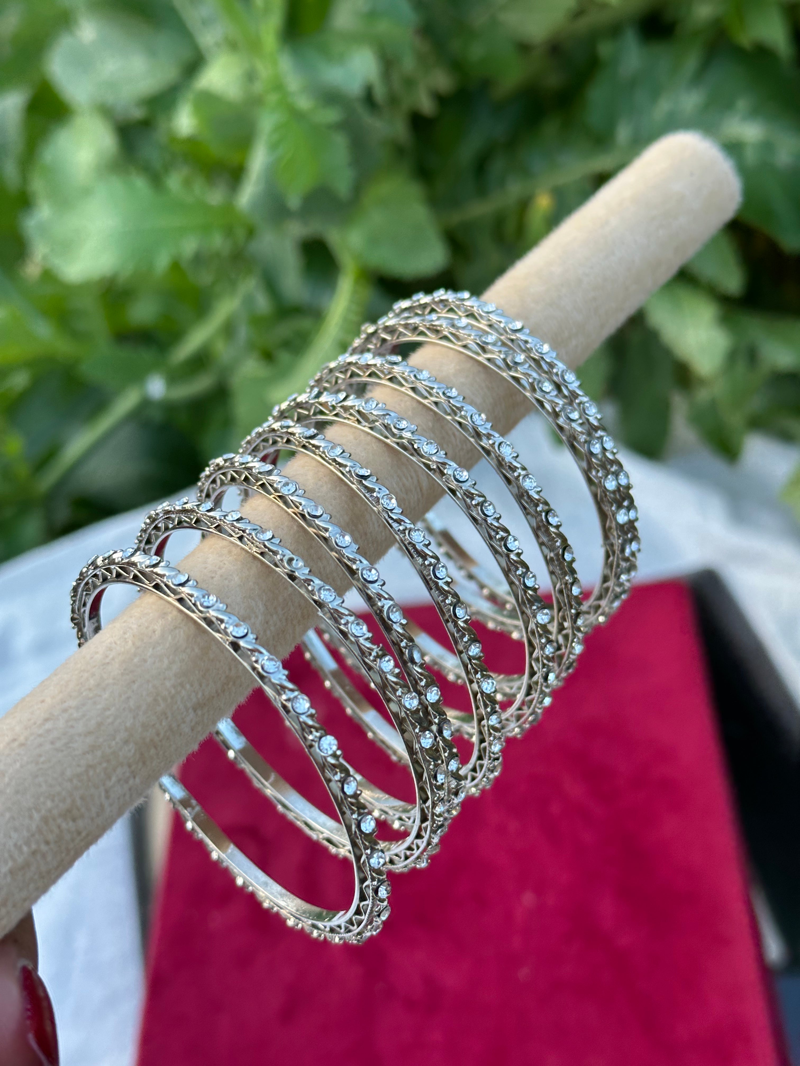 Sleek Kangan / bangles in silver ( set of 8 ) – Timeless desires collection